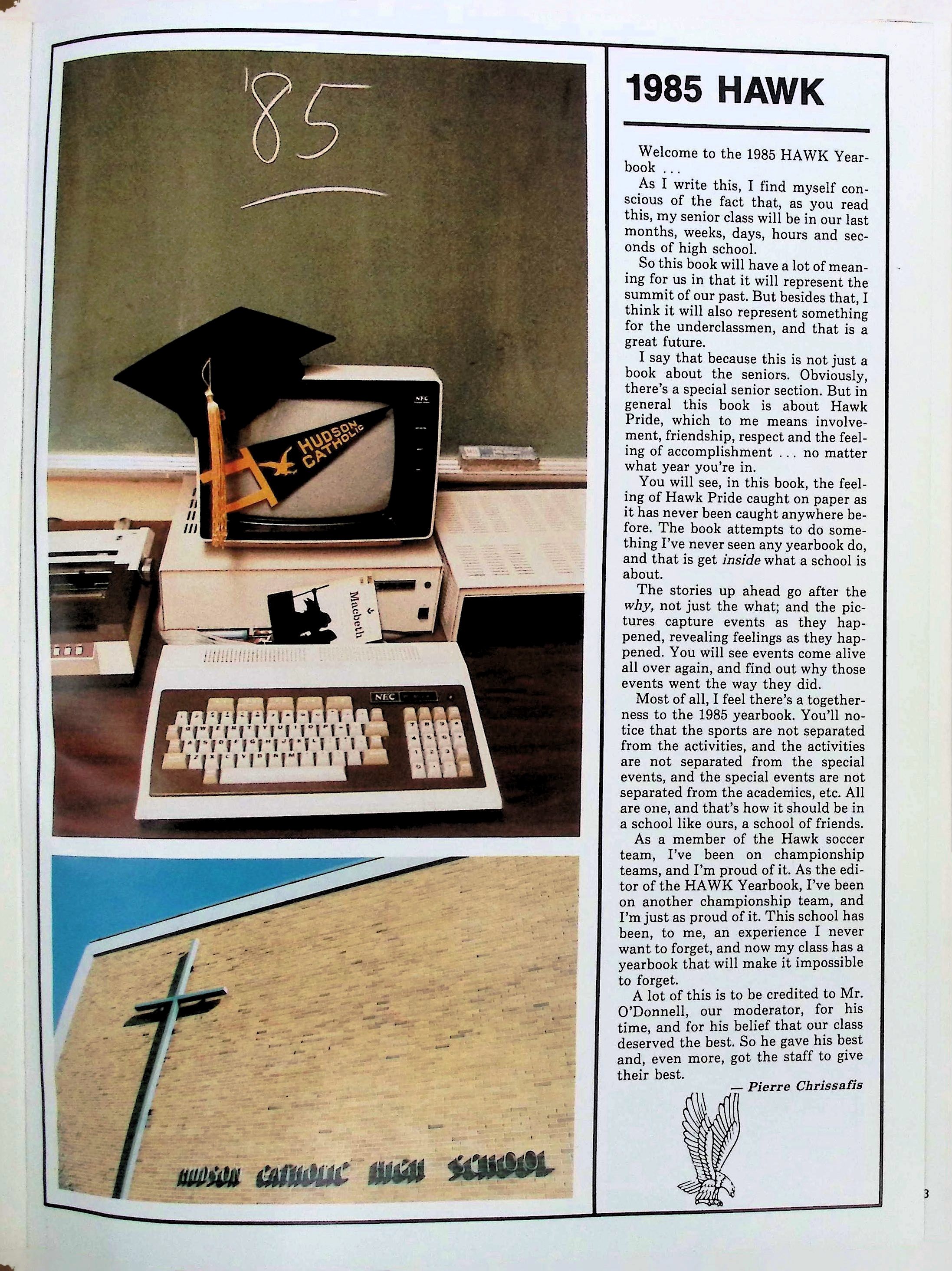 CLASS OF 1985 HAWK YEARBOOK – Hawk Alumni