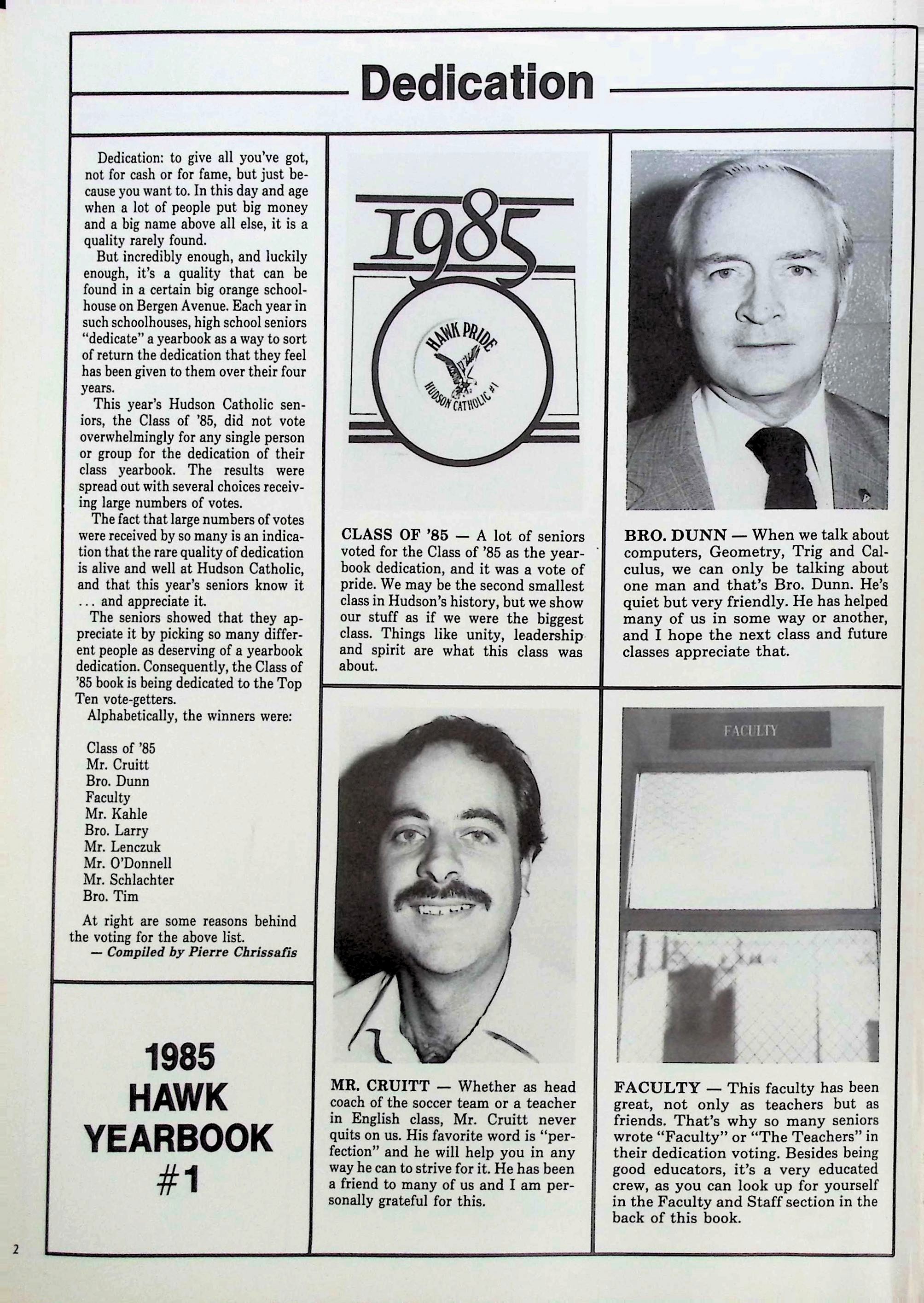 CLASS OF 1985 HAWK YEARBOOK – Hawk Alumni